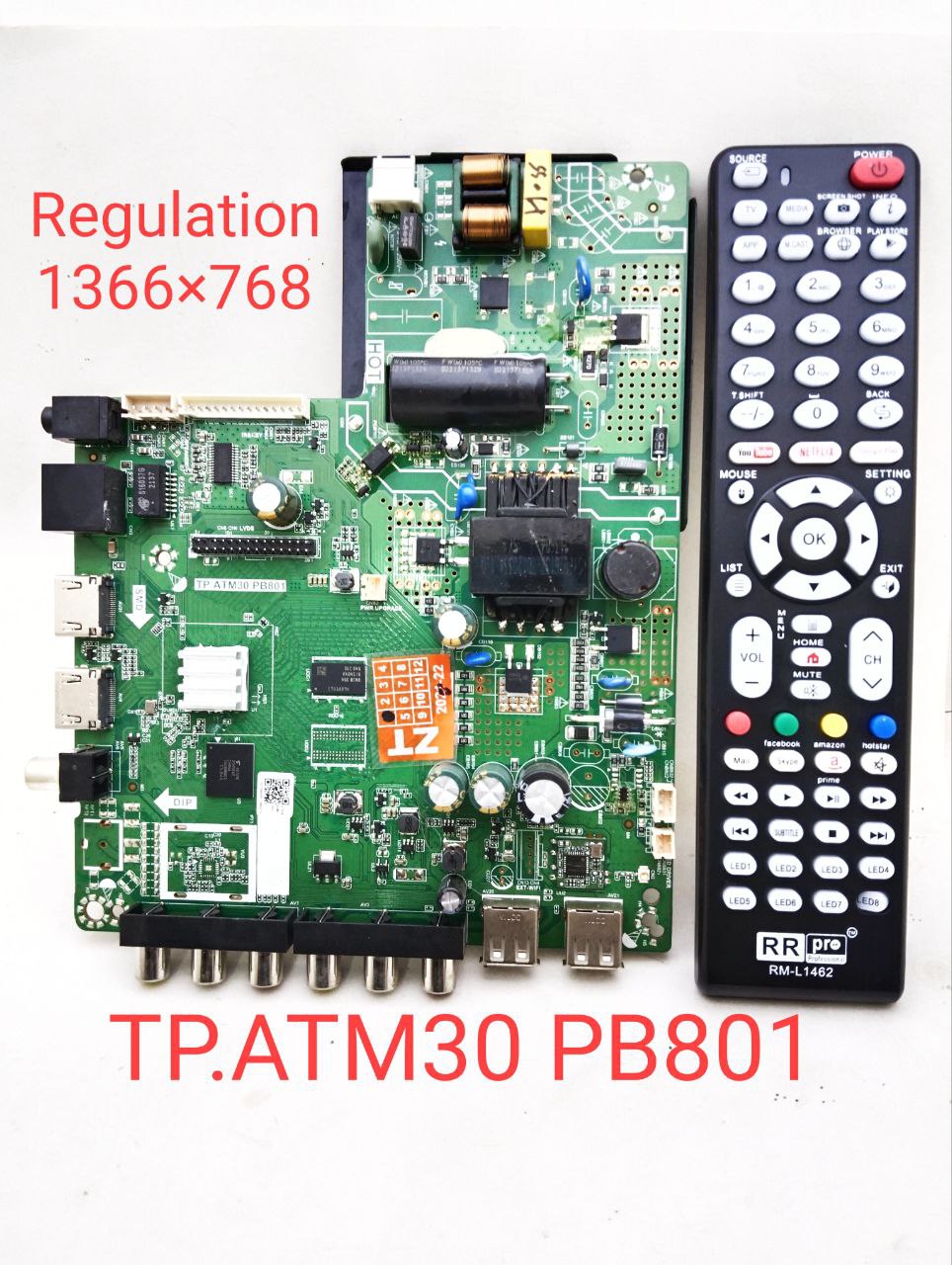 UNIVERSAL MOTHERBOARD. MODEL- TP.ATM30 PB801. Regulation- 1366*768